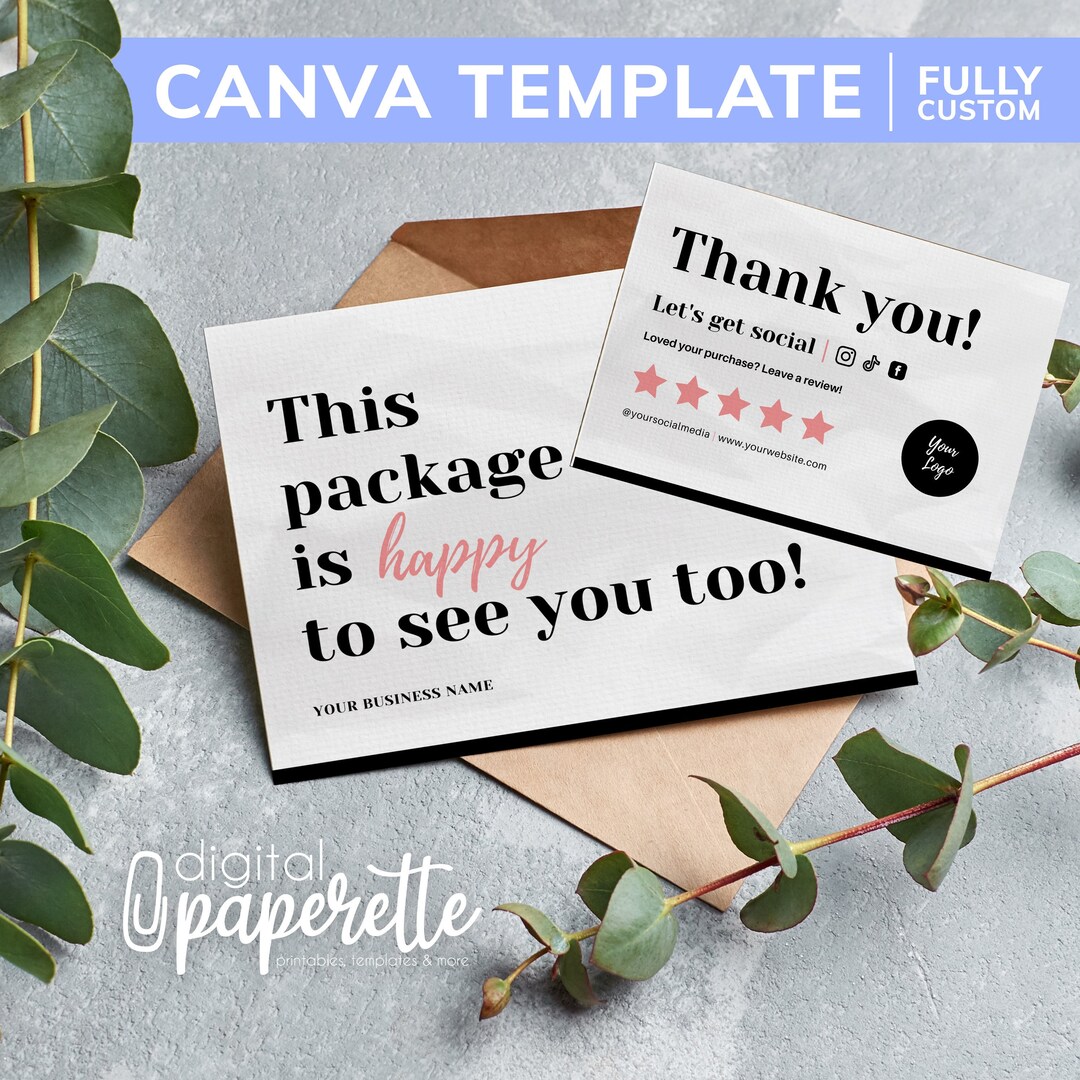 Happy to See You Thank You Card | Canva Fully Custom - Etsy