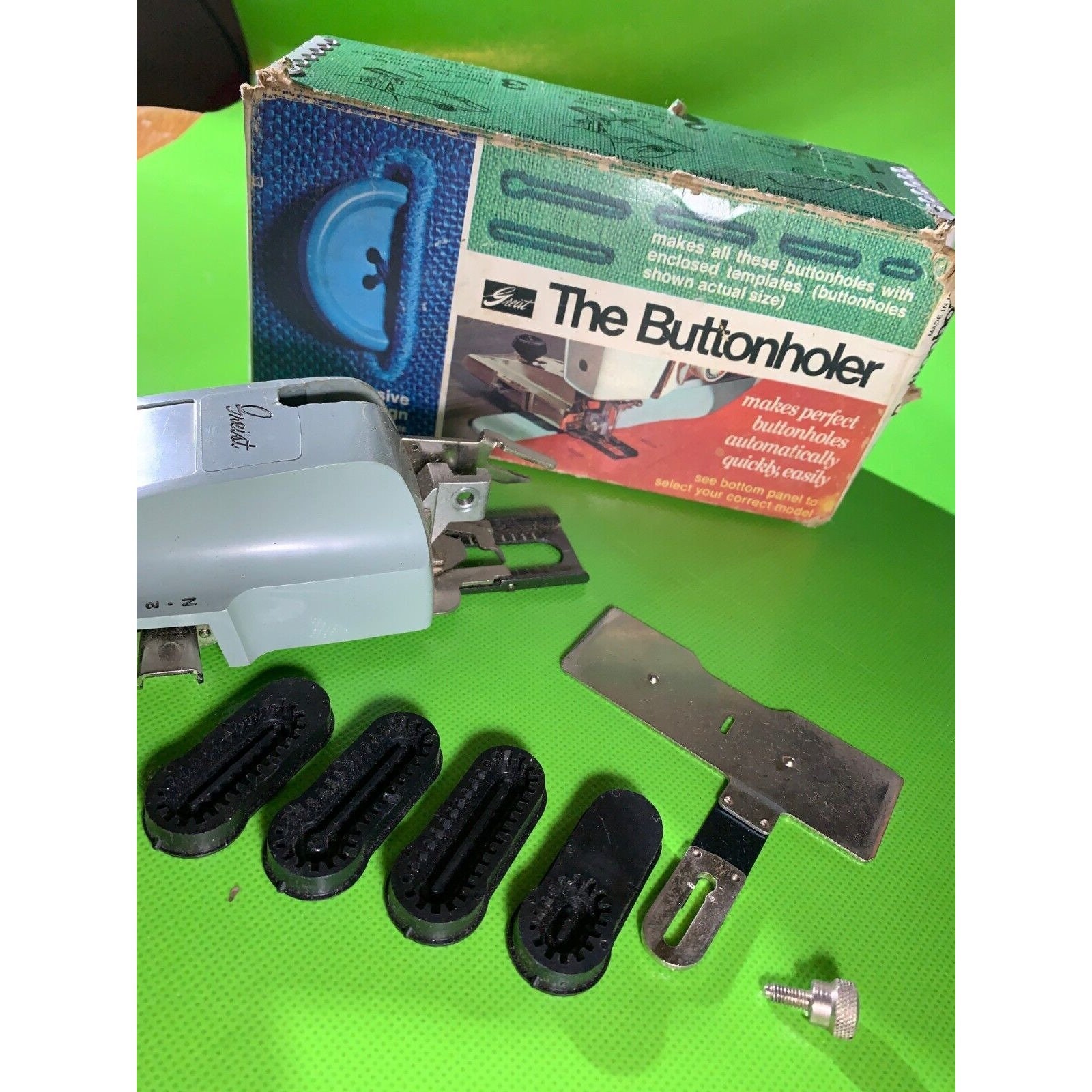 Vintage Greist 7 Buttonholer Automatic Buttonhole Attachment With Box ...