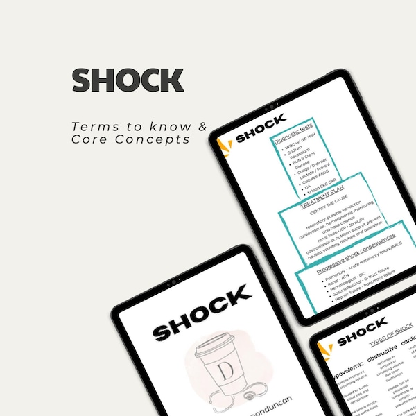 Shock Nursing Cheat Sheet - Etsy