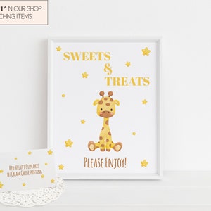 Editable Baby Giraffe Birthday Party Welcome Sign Template ...