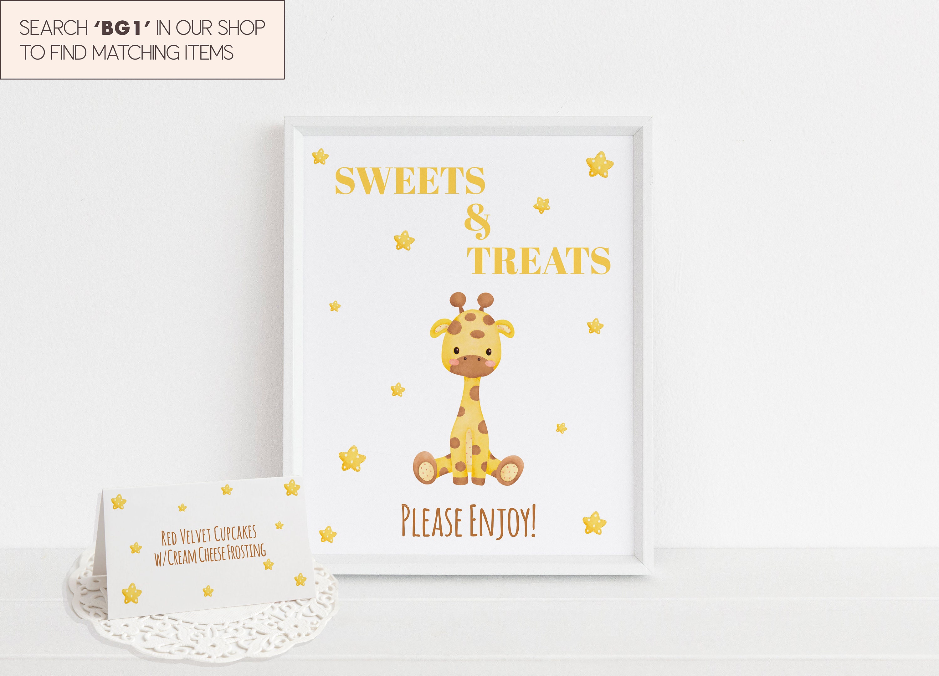 Editable Baby Giraffe Birthday Banner Template, Hanging Paper Card ...