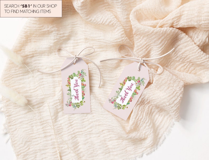 Editable Thank You Card Template, Strawberry Red Pink Fruit Girl Party ...