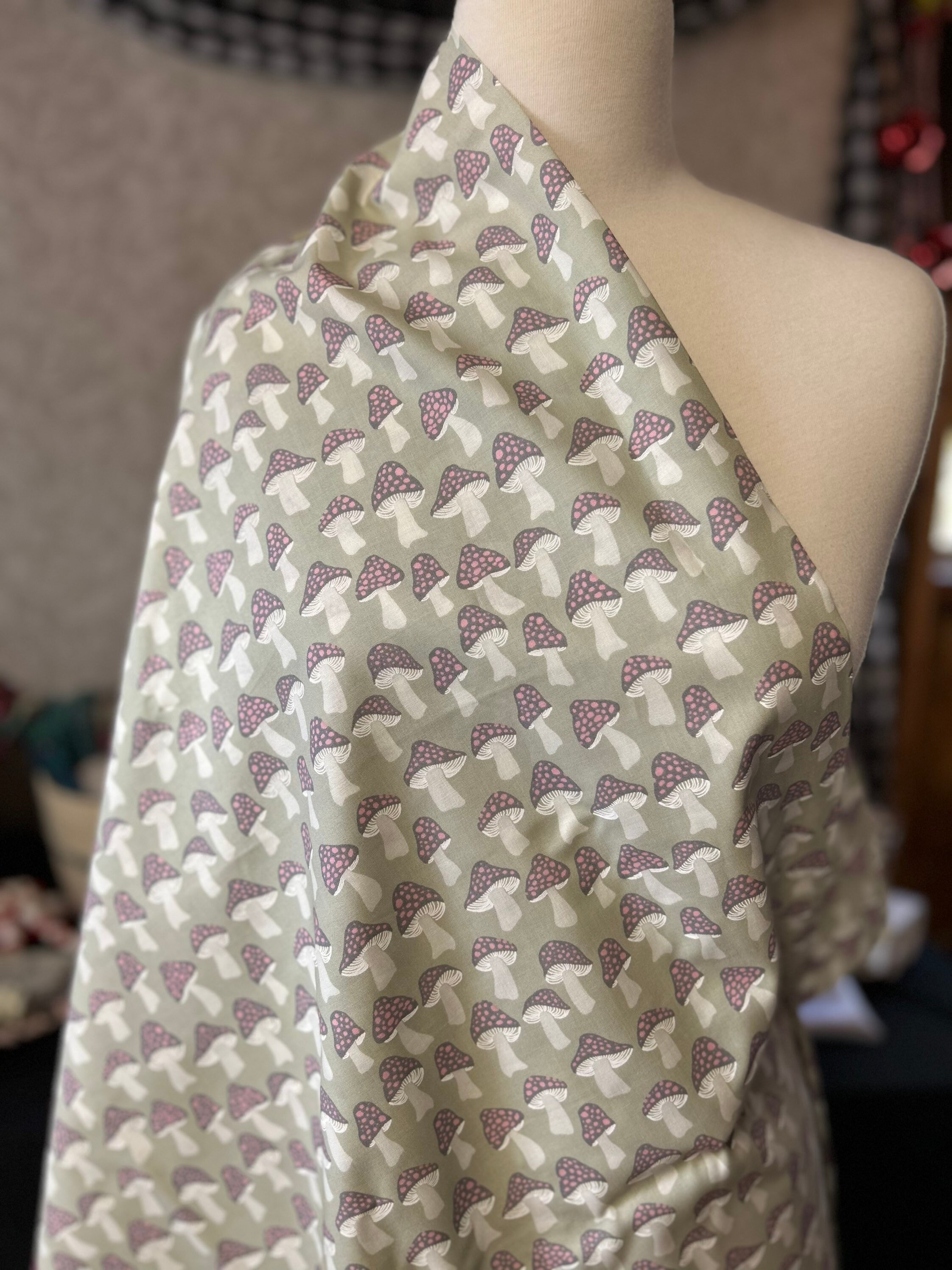 Firefly Ruby Star Novelty Mushrooms Black Fabric Sarah Watts - Etsy