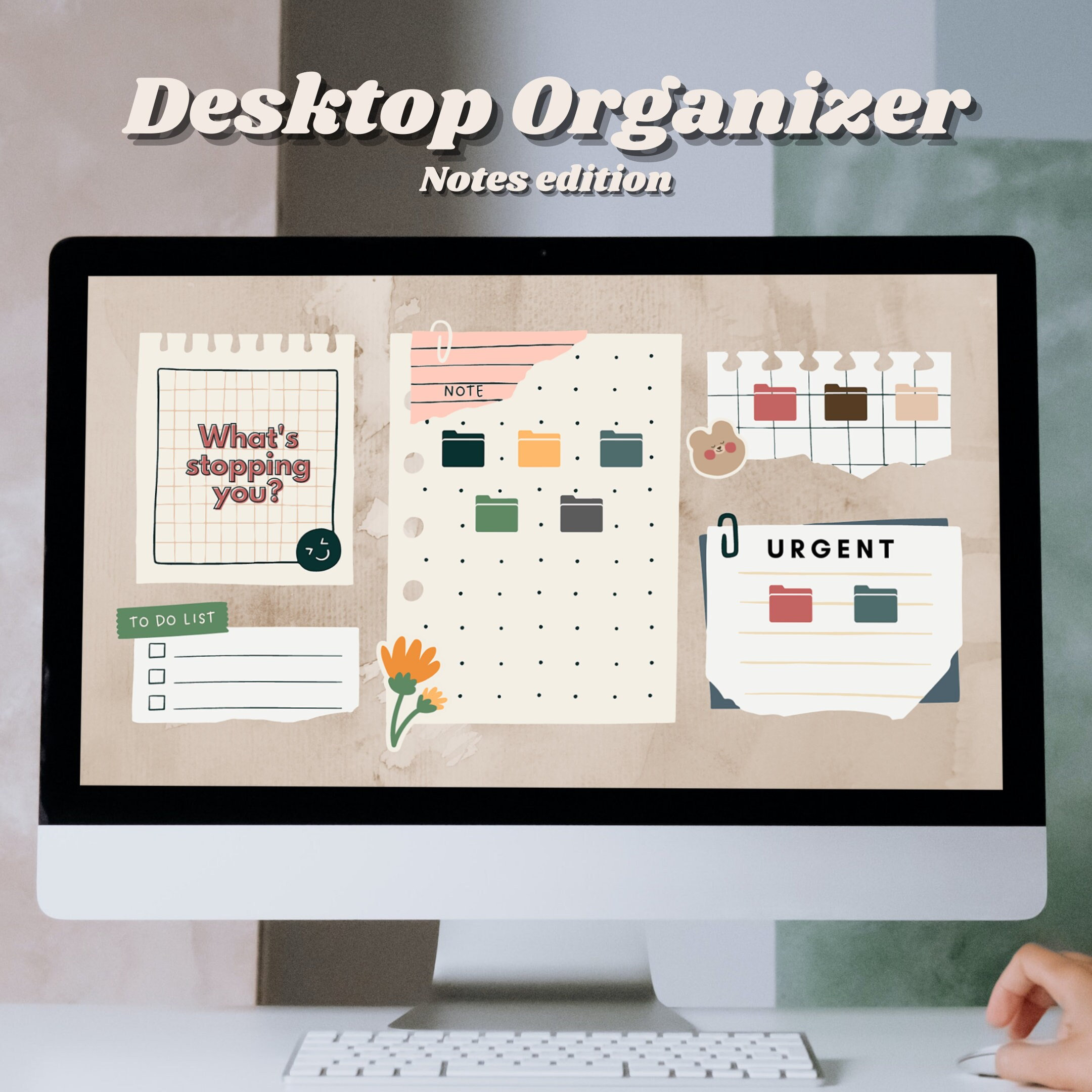Desktop Wallpaper Organizer Notes Edition + Folder Icons | Customizable ...