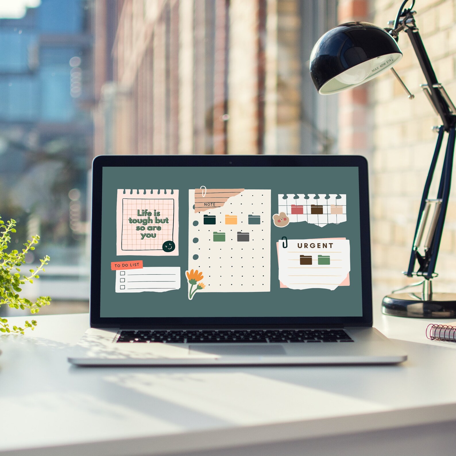 Desktop Wallpaper Organizer Notes Edition + Folder Icons | Customizable ...
