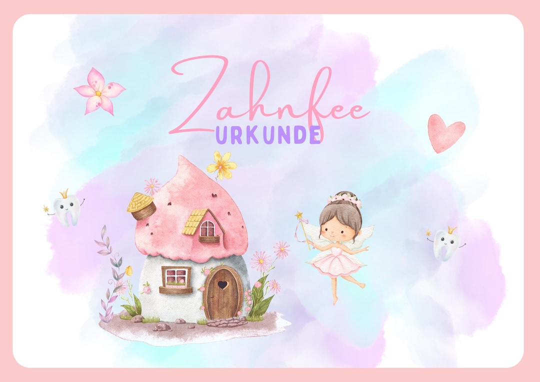 Zahnfee Urkunde | Zertifikat | Kinder | Jungs | Mädchen | Geschenk ...