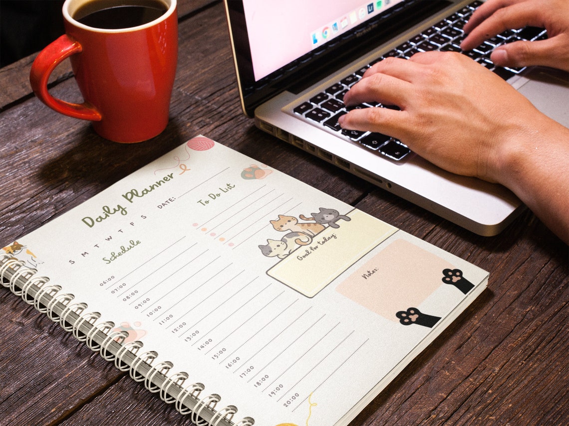 Cat Inspired Daily Planner, Neko Daily Planner, Digital Planner ...