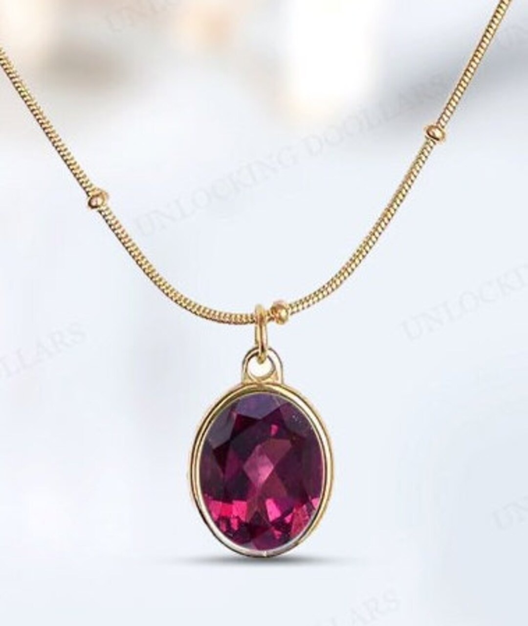 Unique Rhodolite Garnet Pendant for Women 14K Gold Garnet Wedding ...
