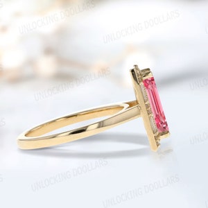 Padparadscha Engagement Ring for Women 925 Sterling Silver Padparadscha ...