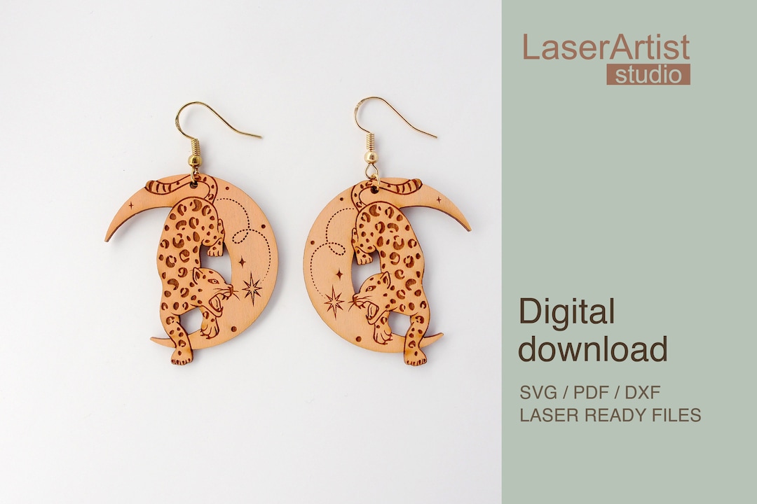 Leopard Earring Laser Cut File, Earring DIGITAL DOWNLOAD FILE - Etsy