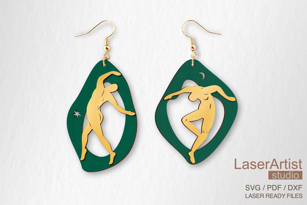Matisse Dance Earring Laser Cut File, Earring DIGITAL DOWNLOAD FILE ...