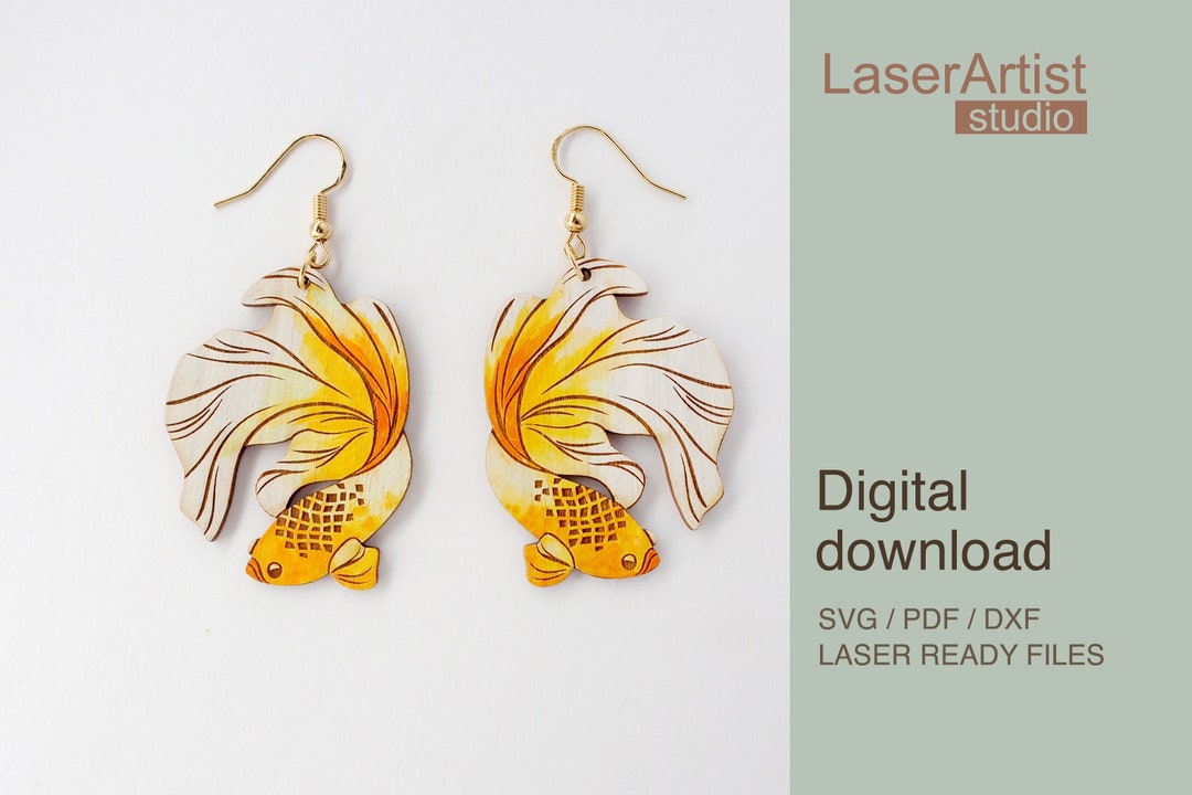 Betta Fish Earring Laser Cut File, Earring DIGITAL DOWNLOAD FILE ...