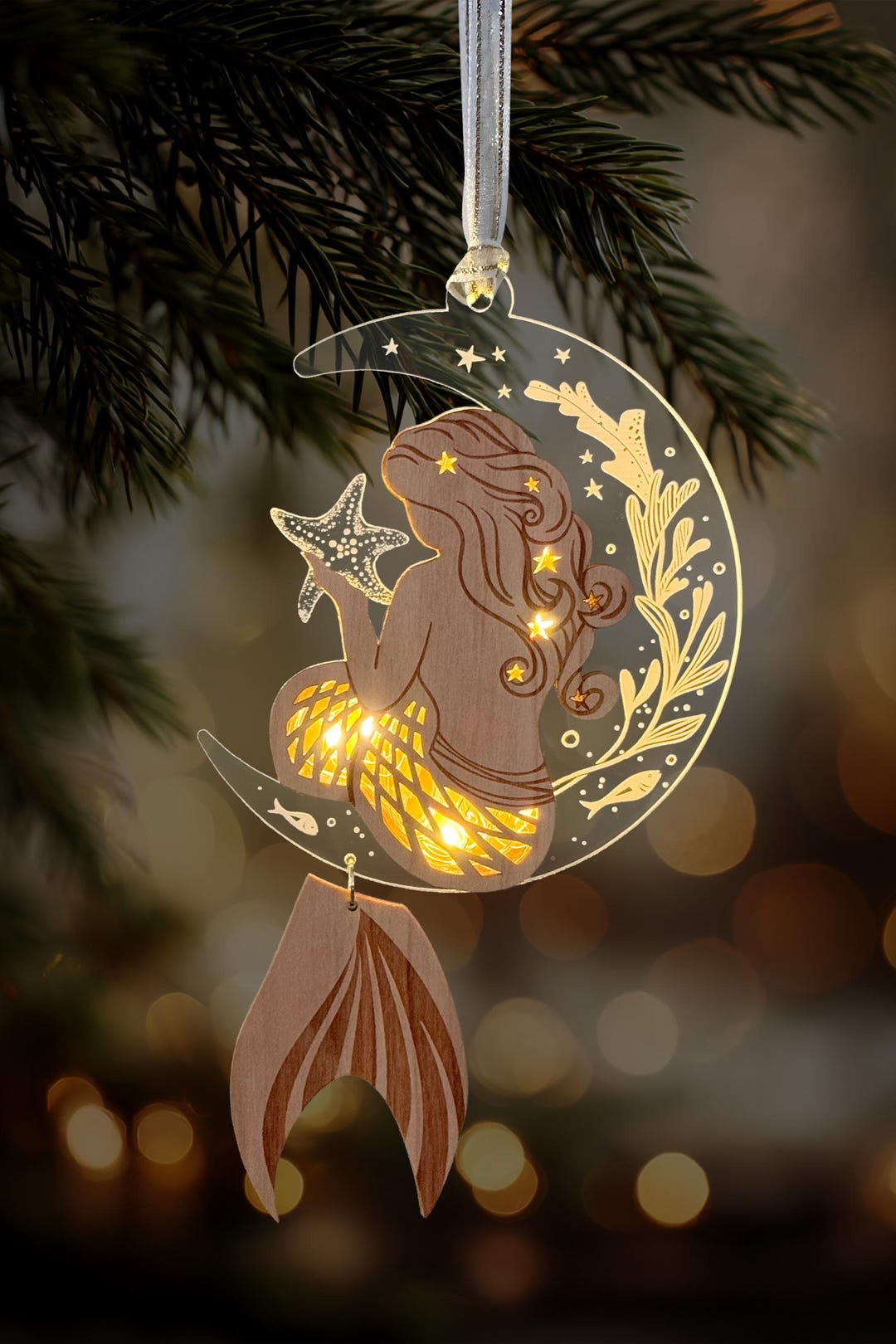 Mermaid LED Ornament Laser Cut File (digital Download) - Etsy