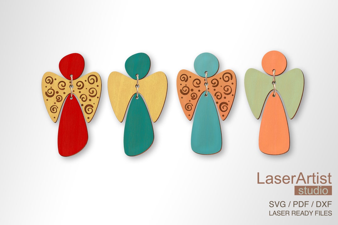 Angel Earring Laser Cut File, Christmas Earring (digital Download) - Etsy