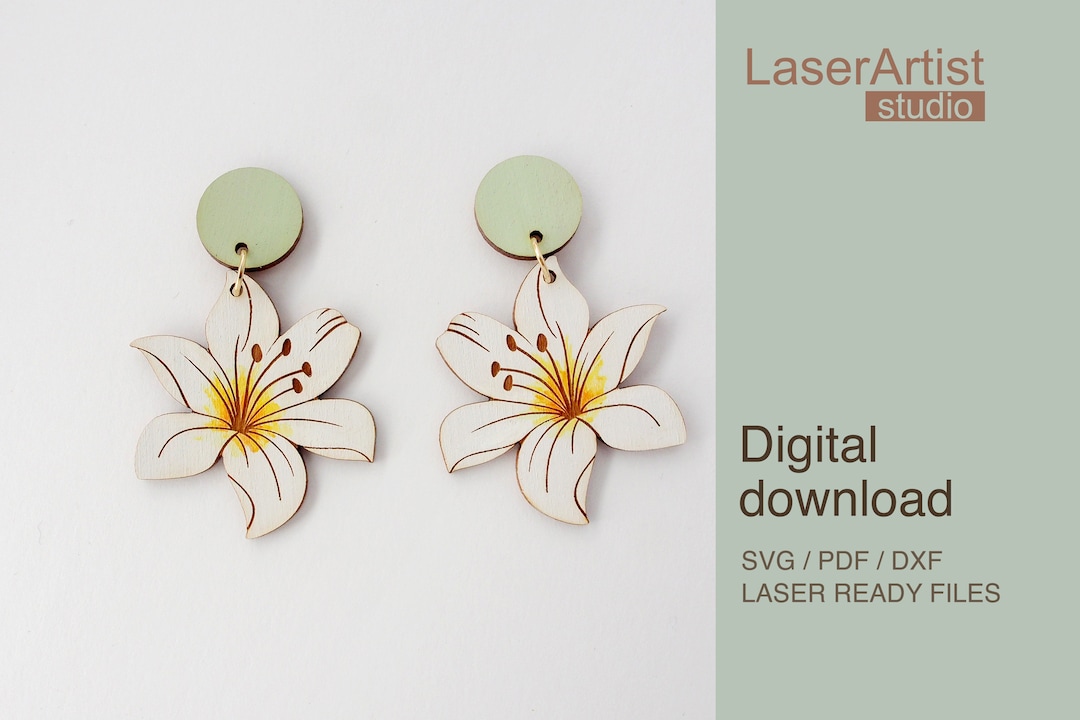 Lily Earring Laser Cut File (DIGITAL DOWNLOAD) - Etsy