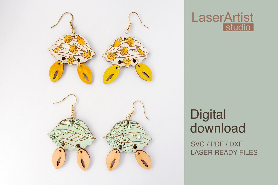 Crab Earring Laser Cut File, Earring DIGITAL DOWNLOAD FILE - Etsy