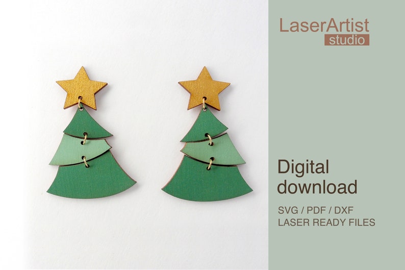 Christmas Tree Earring Laser Cut File Earring DIGITAL - Etsy