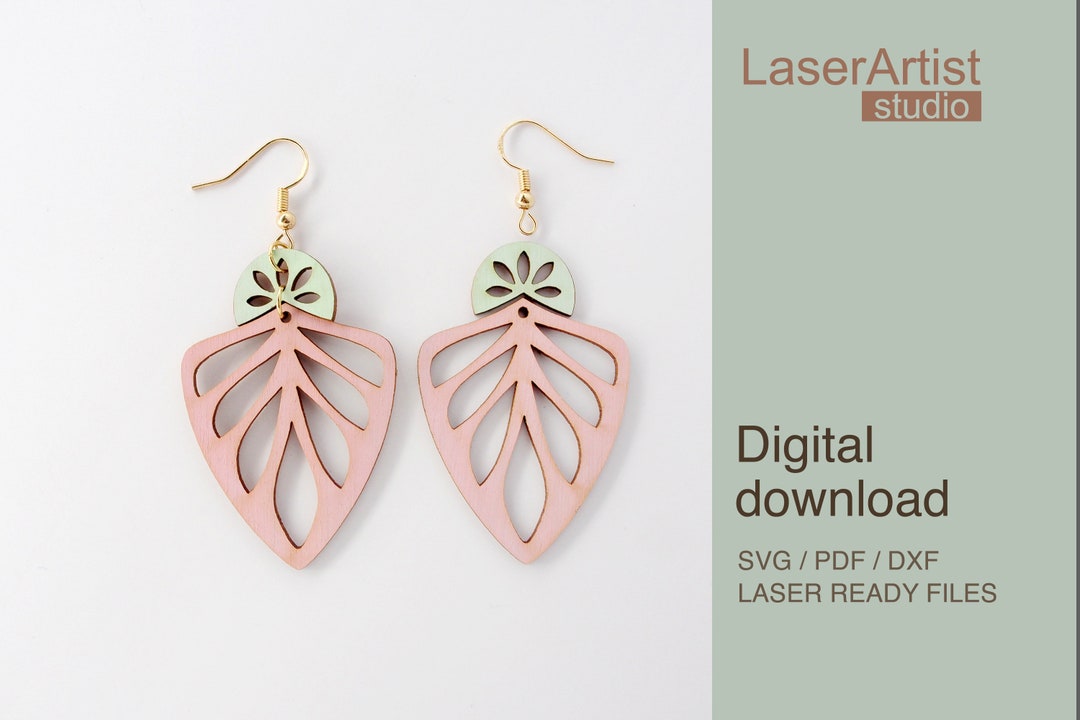 Leaf Cut Out Earring Laser Cut File, Earring DIGITAL DOWNLOAD FILE - Etsy