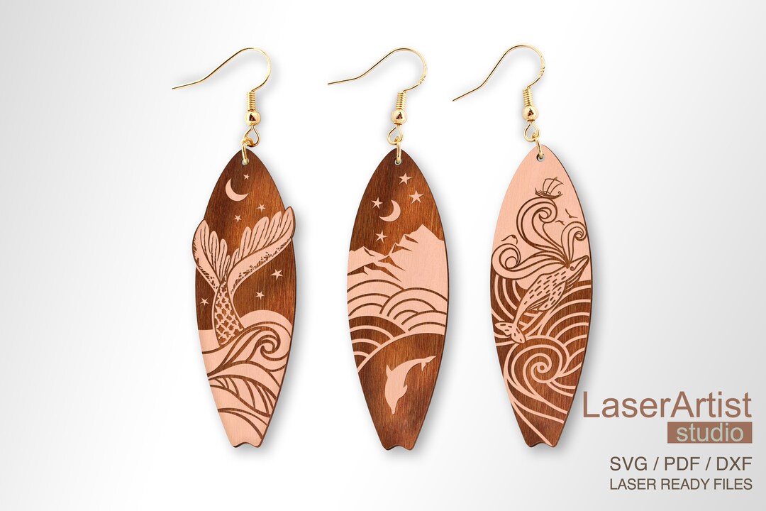 Surfboard Earring Laser Cut File Bundle (digital Download) - Etsy