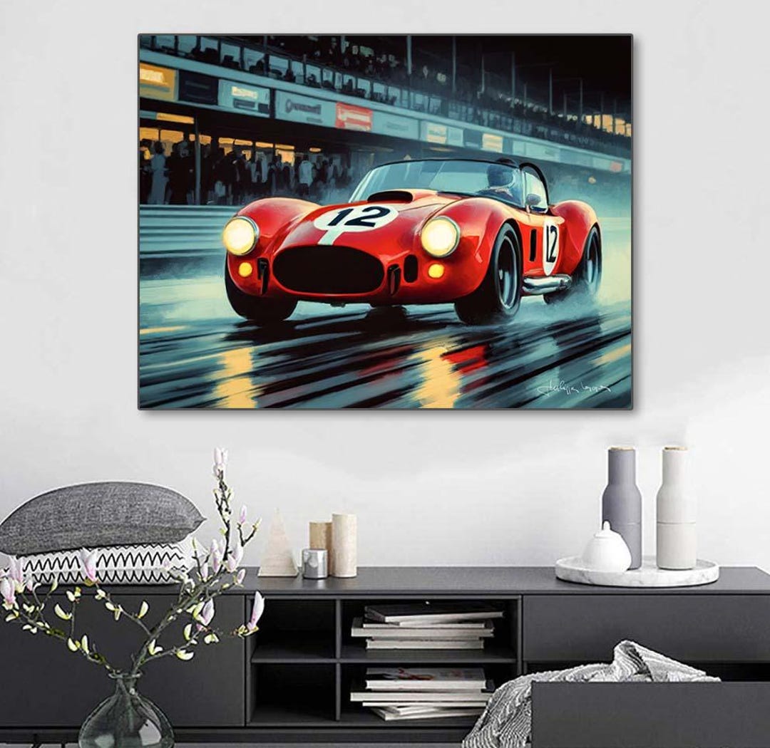 AC Cobra 427 in Front of the Stands - Painting 90 X 105 Cm and Variants ...