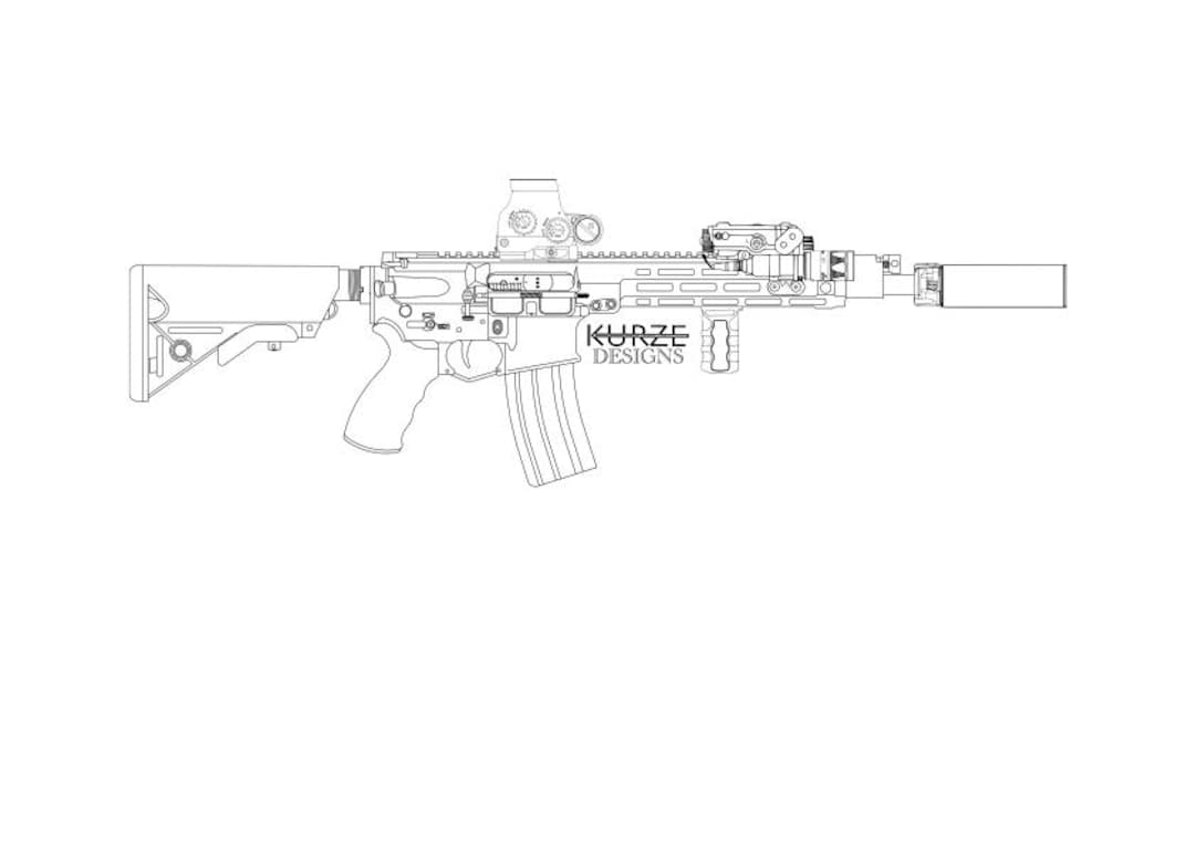 Detailed AR15 12" Piston Sbr Night Vision Setup SVG/PDF/DXF - Etsy
