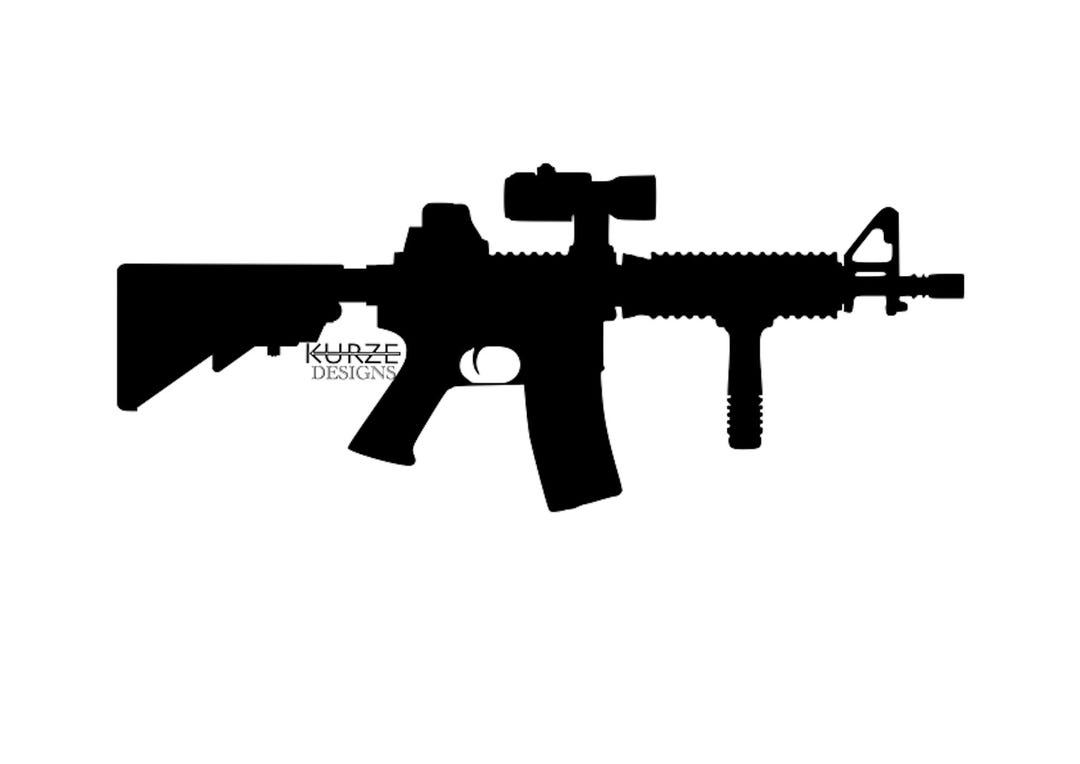 Mk18 Mod 0 Ar15 M4 Outline - SVG/PDF/DXF - Etsy