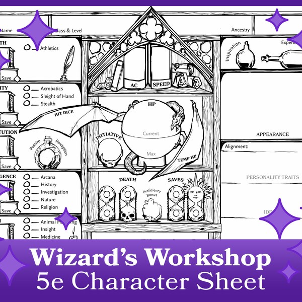 Dnd Character Sheet 5th Edition - Etsy