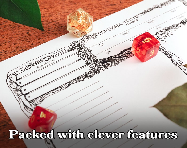 Dnd Character Sheet: Primal Roots. Hand-illustrated Nature-inspired 5th ...