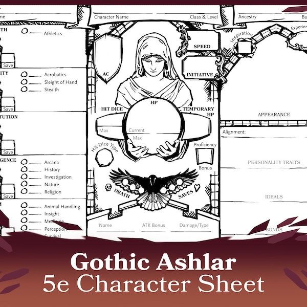 Cleric Character Sheet - Etsy