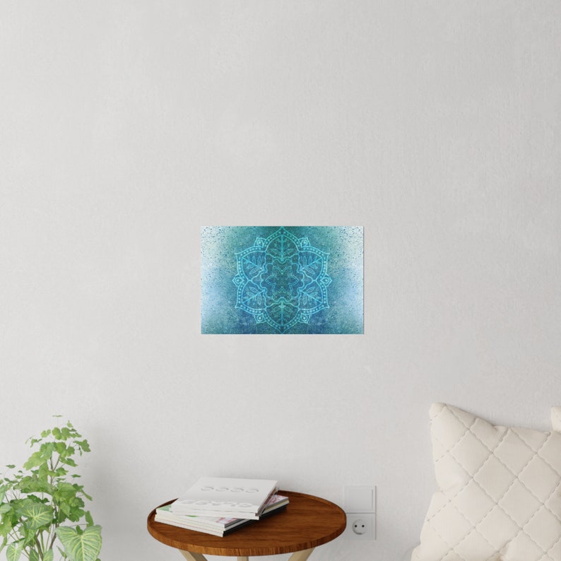 Aqua Mandala Wall Decal, Good Vibrations, Energy Pattern, Colorful ...