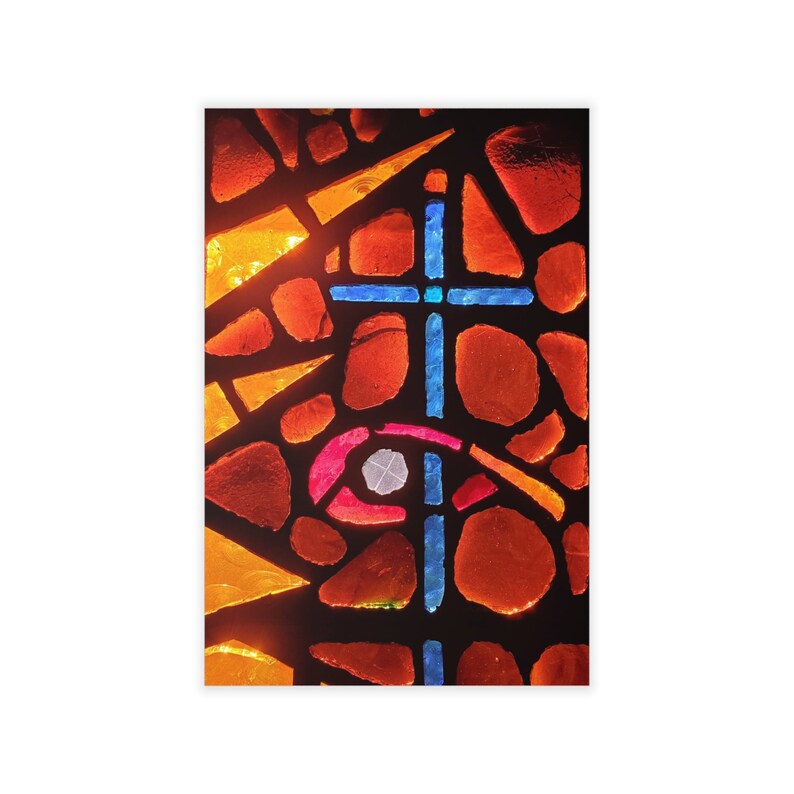 Colorful Cross Stained Glass Window Wall Decal Vibrant - Etsy