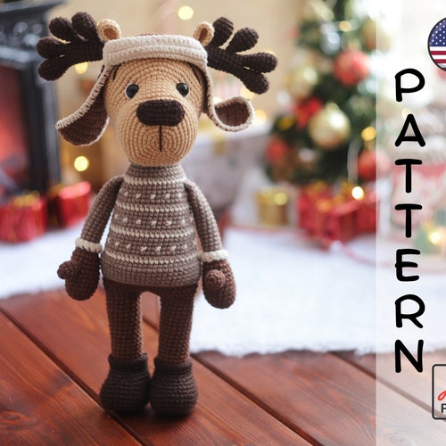 Crochet Pattern Amigurumi Cute Elk Reni PDF - Etsy