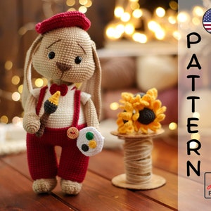Crochet Pattern Amigurumi Bunny Joe PDF - Etsy