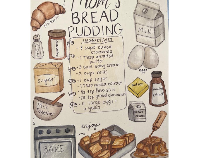 Handmade, Customized Recipe Art Prints - Etsy