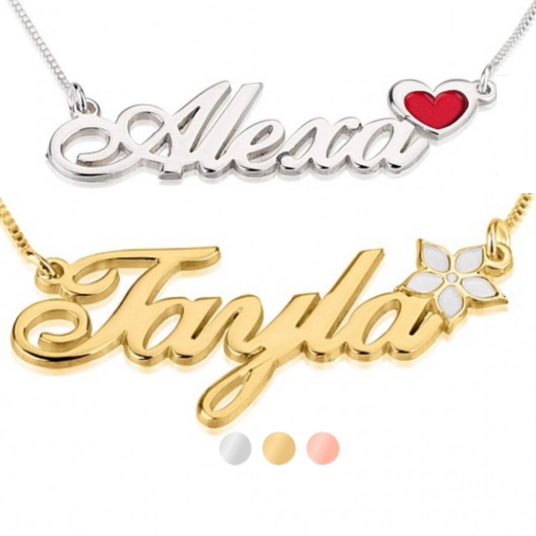 Name Necklace With Coloured Symbols - Etsy