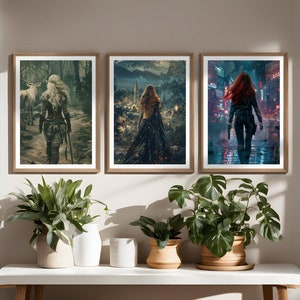 Fantasy Book Leading Ladies Art Prints: Romantasy Library Decor ...
