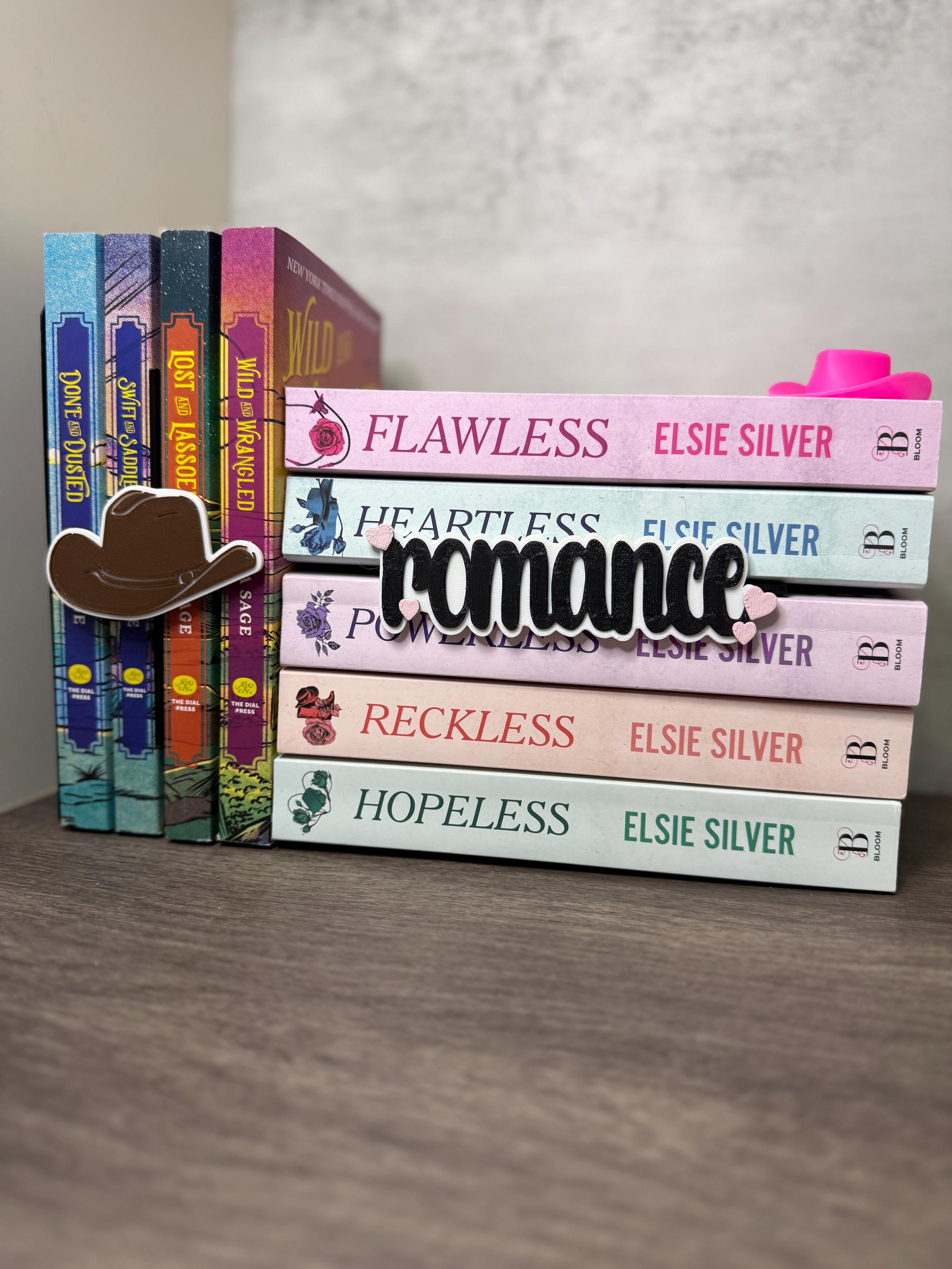 3D Printed Romance Bookshelf Dividers: Genre Library Labels, Book Nook ...