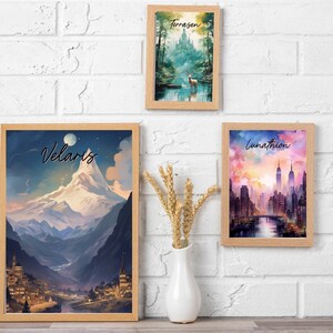 Maasverse World Art Prints: Velaris, Terrasen, Lunathion (digital ...