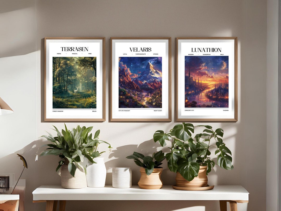 Velaris, Terrasen, & Lunathion Maasverse Digital Wall Art Prints, Wall ...