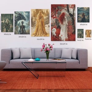 Fantasy Book Leading Ladies Art Prints: Romantasy Library Decor ...