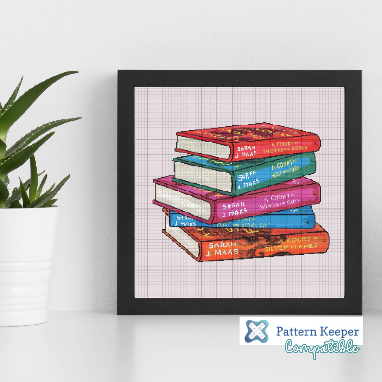 ACOTAR Book Stack Cross Stitch Pattern: Bookish Frog (digital Download ...