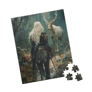 Throne of Glass Puzzle: Aelin Galathynius & Stag, Fantasy Jigsaw - Etsy
