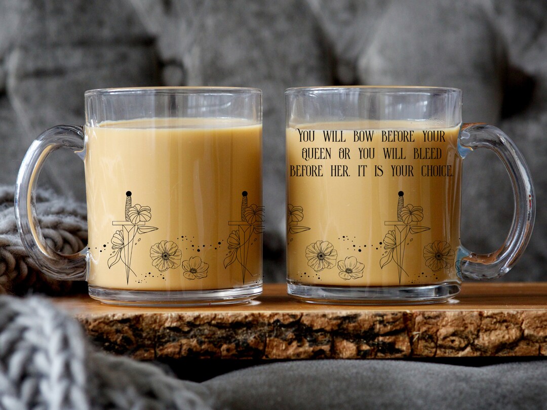 From Blood and Ash Iced Coffee Glass Mug, FBAA Poppy Cup, Bookish Mug ...
