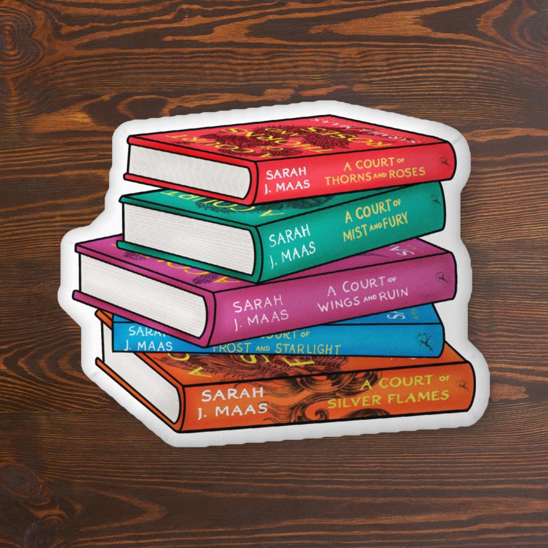 ACOTAR Custom Shaped Pillow, Stacked Books Design, Sarah J. Maas ...