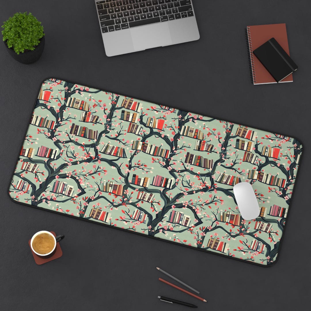 Book Lovers Dream Desk Mat, Desk Decor, Bookish Mouse Pad, Office ...