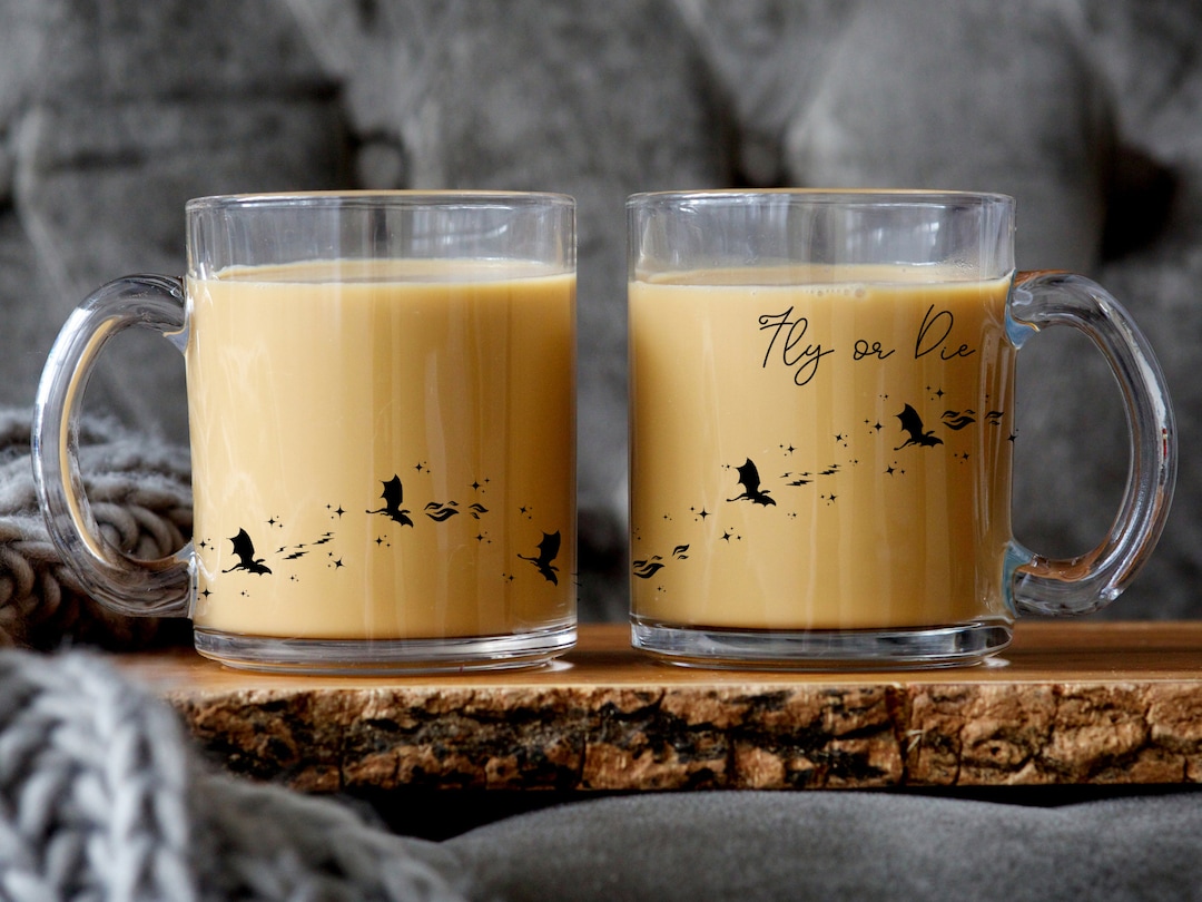 Fly or Die Fourth Wing Glass Mug, Basgiath War College Glass Cup ...