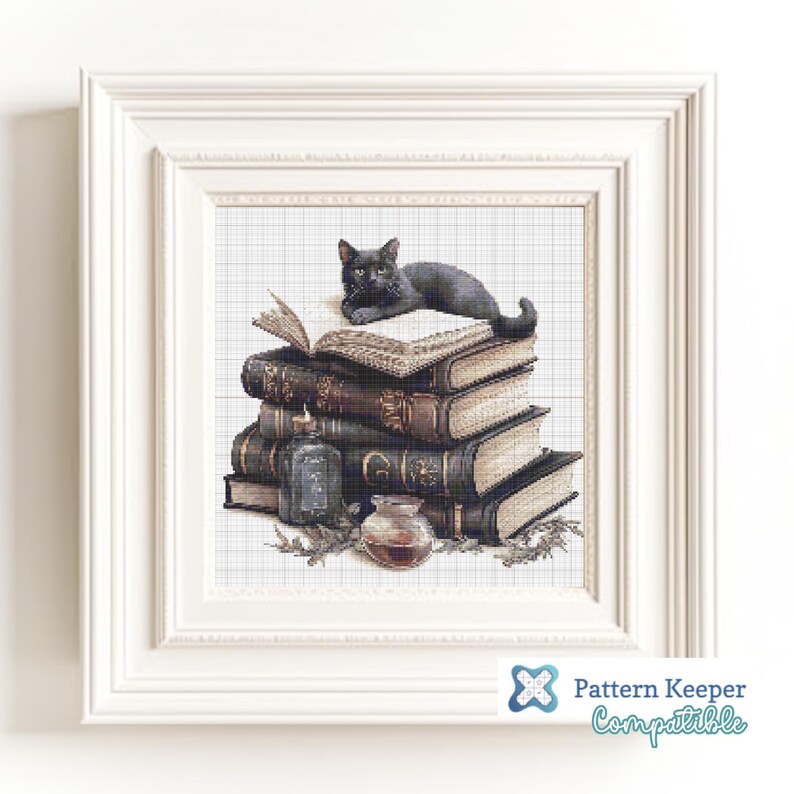 Cats and Books Cross Stitch Pattern: Book Lover's Digital Download ...