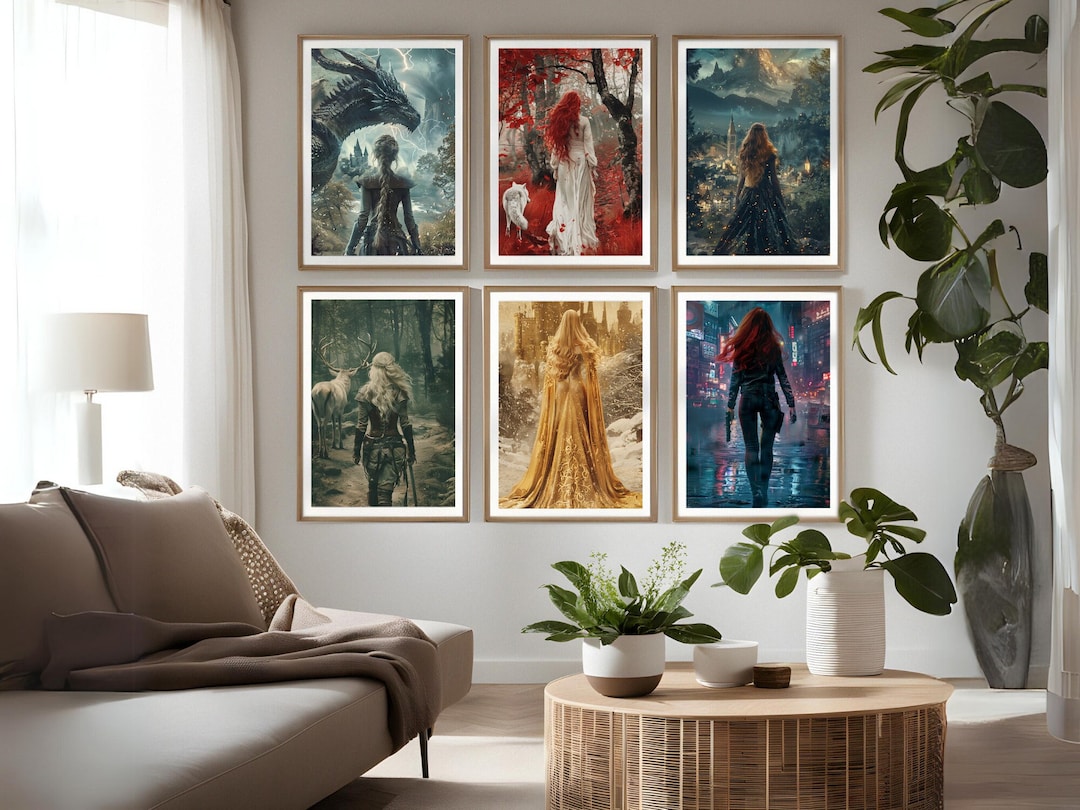 Fantasy Book Leading Ladies Art Prints: Romantasy Library Decor ...