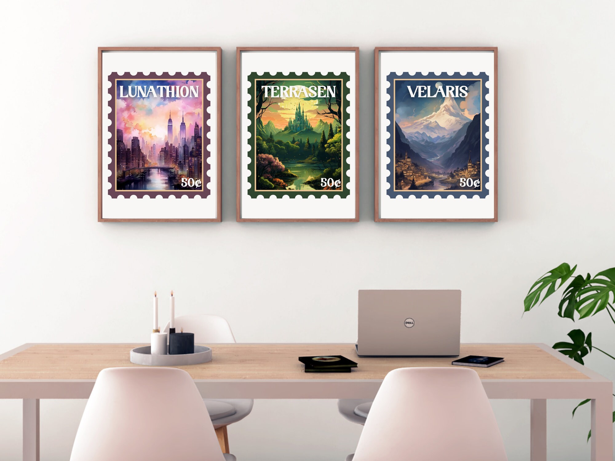 Velaris, Terrasen, & Lunathion Maasverse Digitale Wandkunst, Wanddekor ...