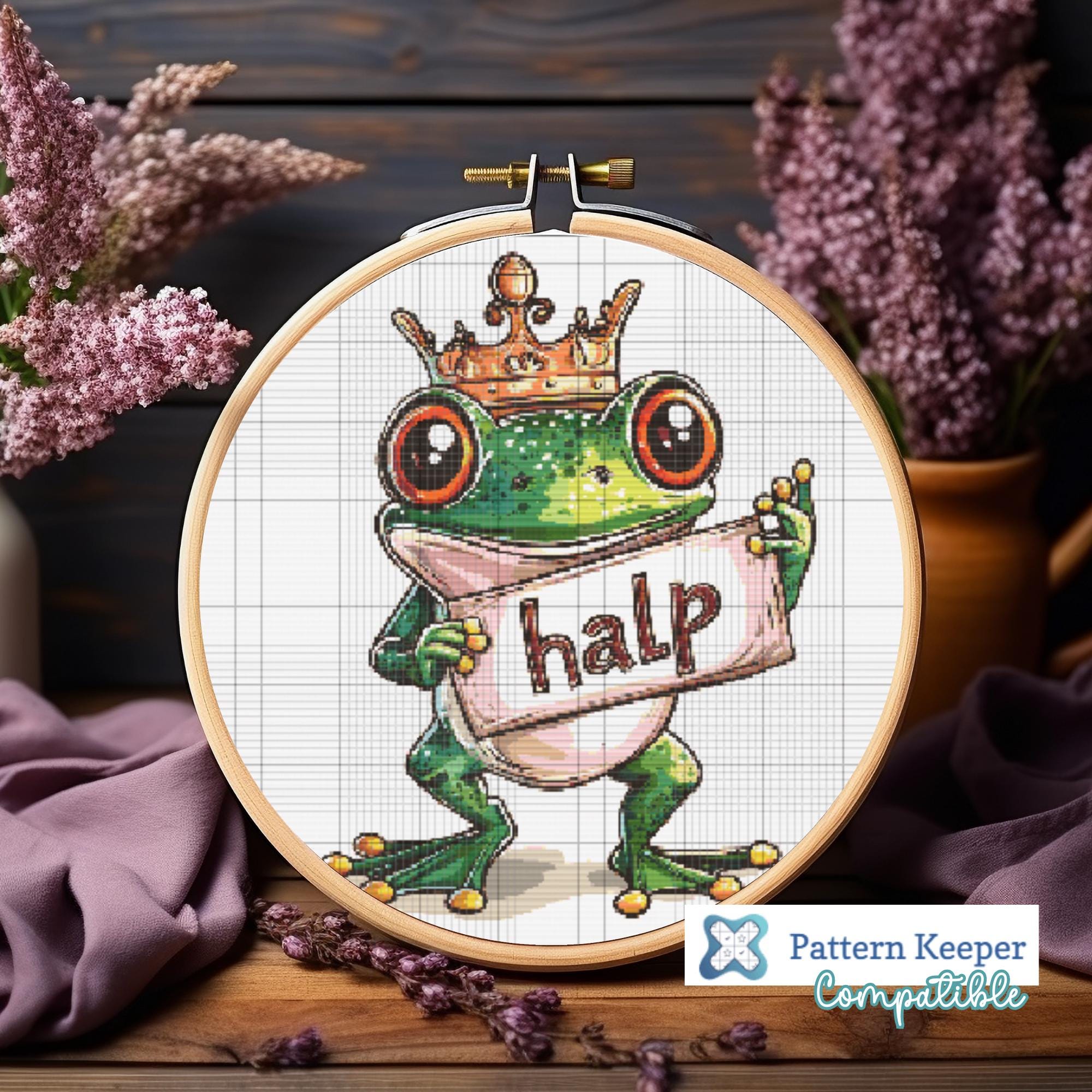 Kingsley Frog Prince Cross Stitch Pattern: Bookish Villain Design (PDF ...